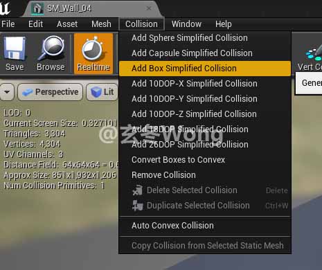 [UE4]Add Customized Collision for Static Mesh